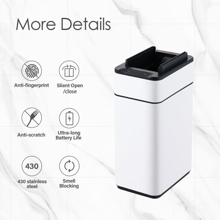 TwinLid Stainless Small Sensor Can – Elpheco Home & Trash Cans
