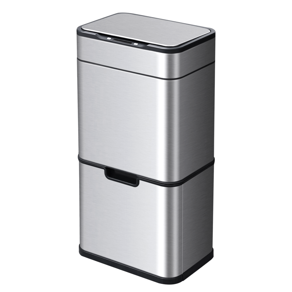 Dual Compartment Sensor Can With Storage Space – Elpheco Home & Trash Cans