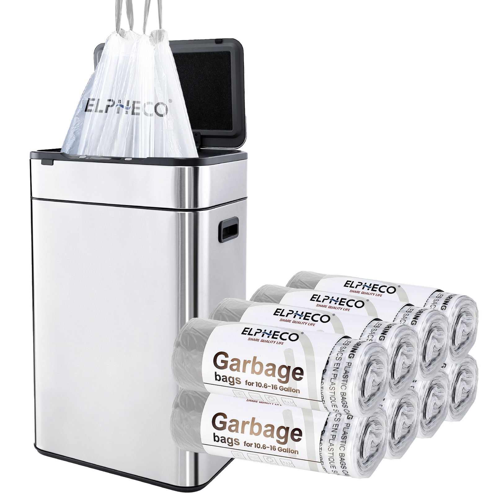 8-16 gal eco bags – 8 rolls/80 bags – Elpheco Home & Trash Cans