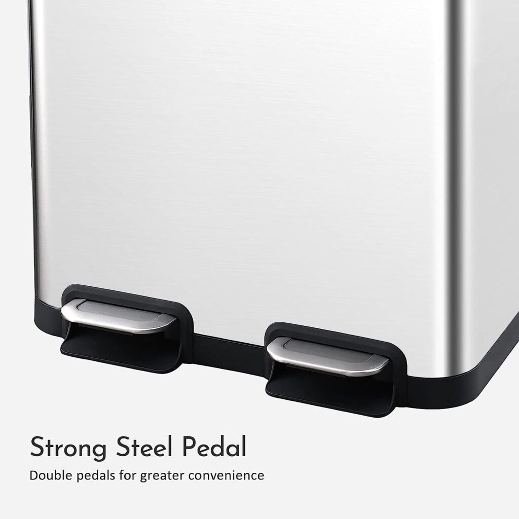Stainless Dual Compartment Step Can – Elpheco Home & Trash Cans