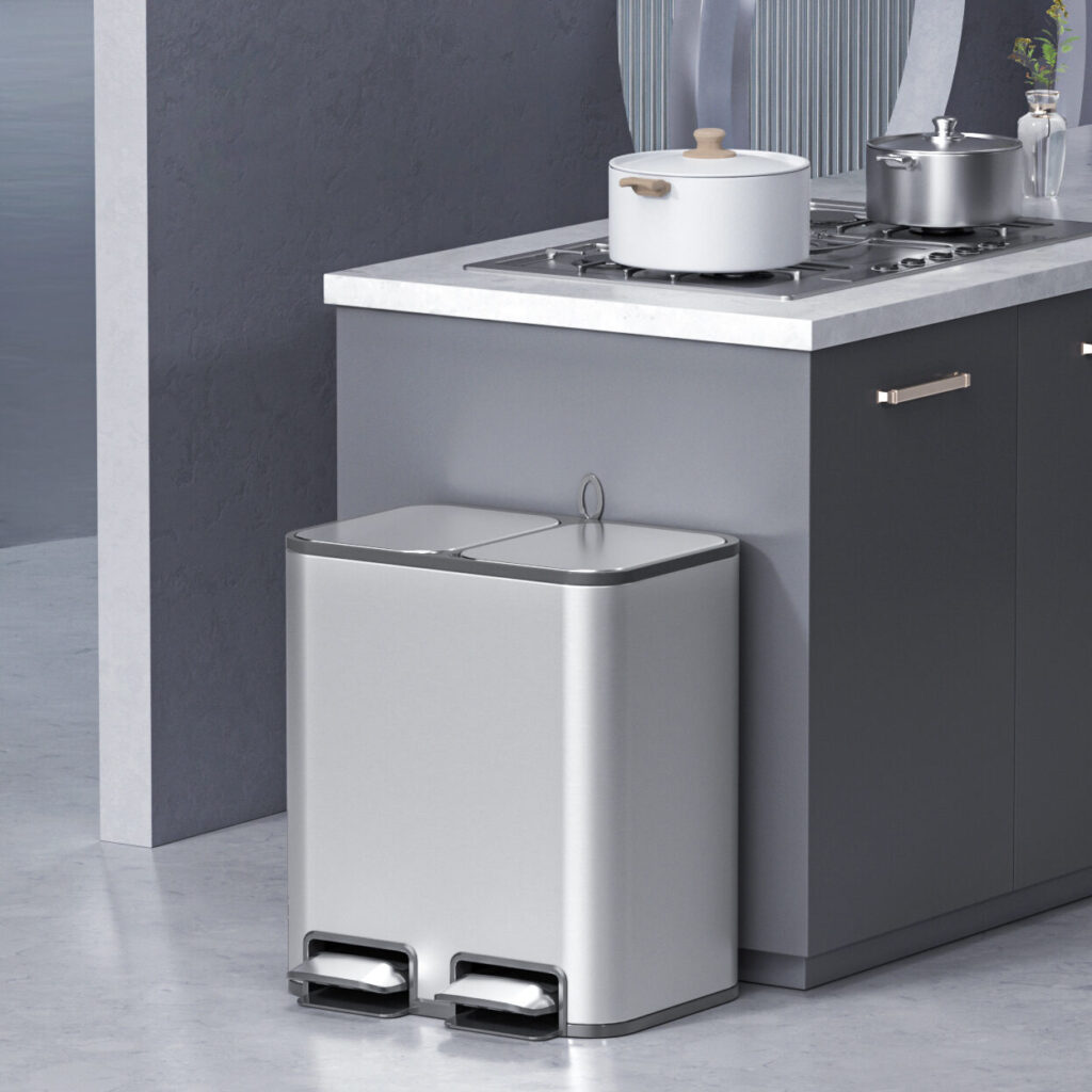Stainless Dual Compartment Step Can – Elpheco Home & Trash Cans