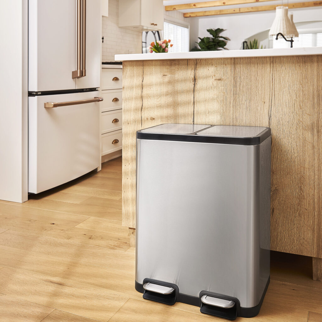 Stainless Dual Compartment Step Can – Elpheco Home & Trash Cans